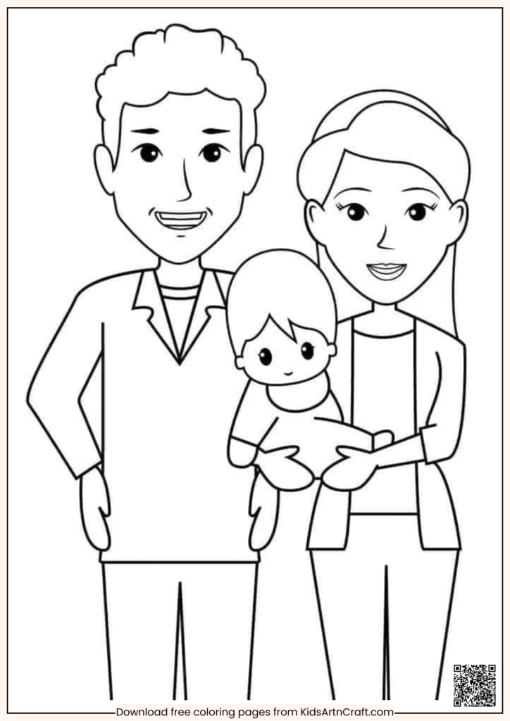 Family Bonding Through Coloring Pages for Children - Kids Art & Craft