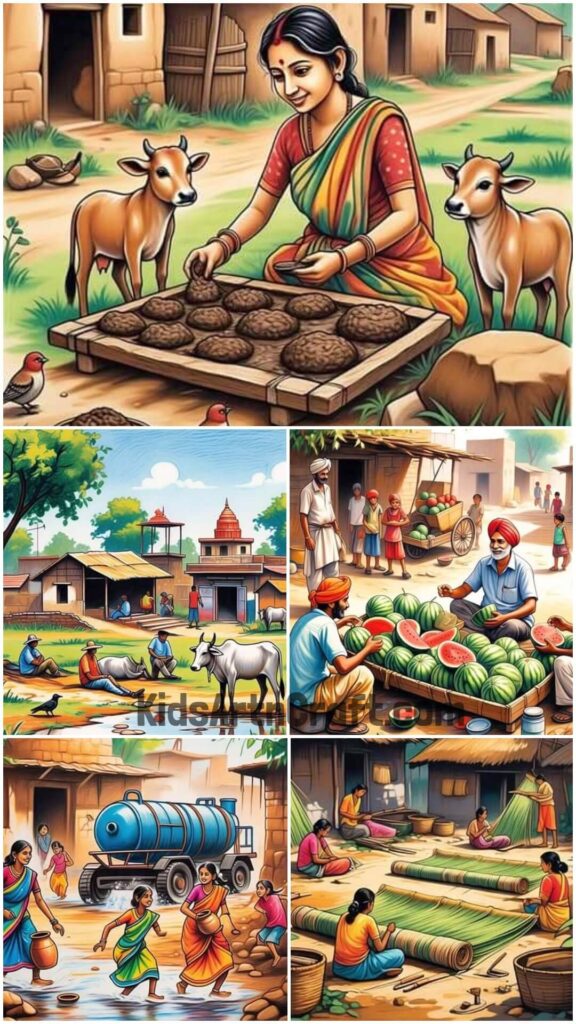 Village Life Drawing Activities for School Projects - Kids Art & Craft
