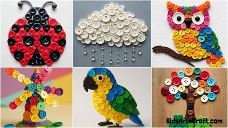 Beautiful Button Craft Ideas for Kids - Kids Art & Craft