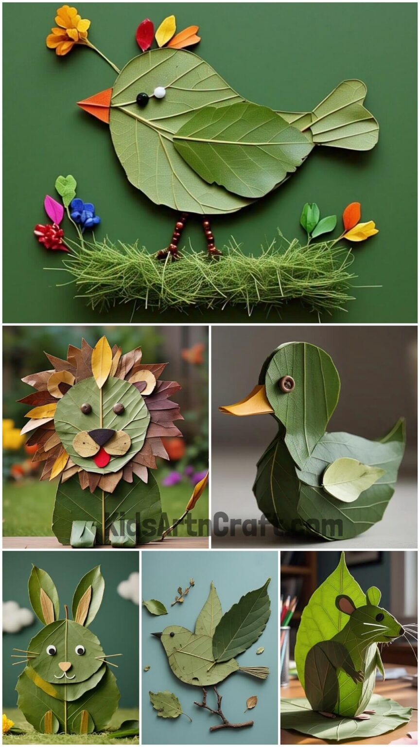 DIY Leaf Animal Craft Activities for Kids - Kids Art & Craft