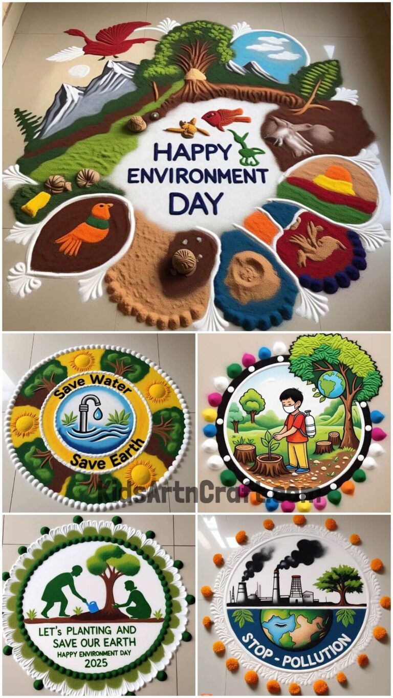 Rangoli Design Ideas for World Environment Day - Kids Art & Craft