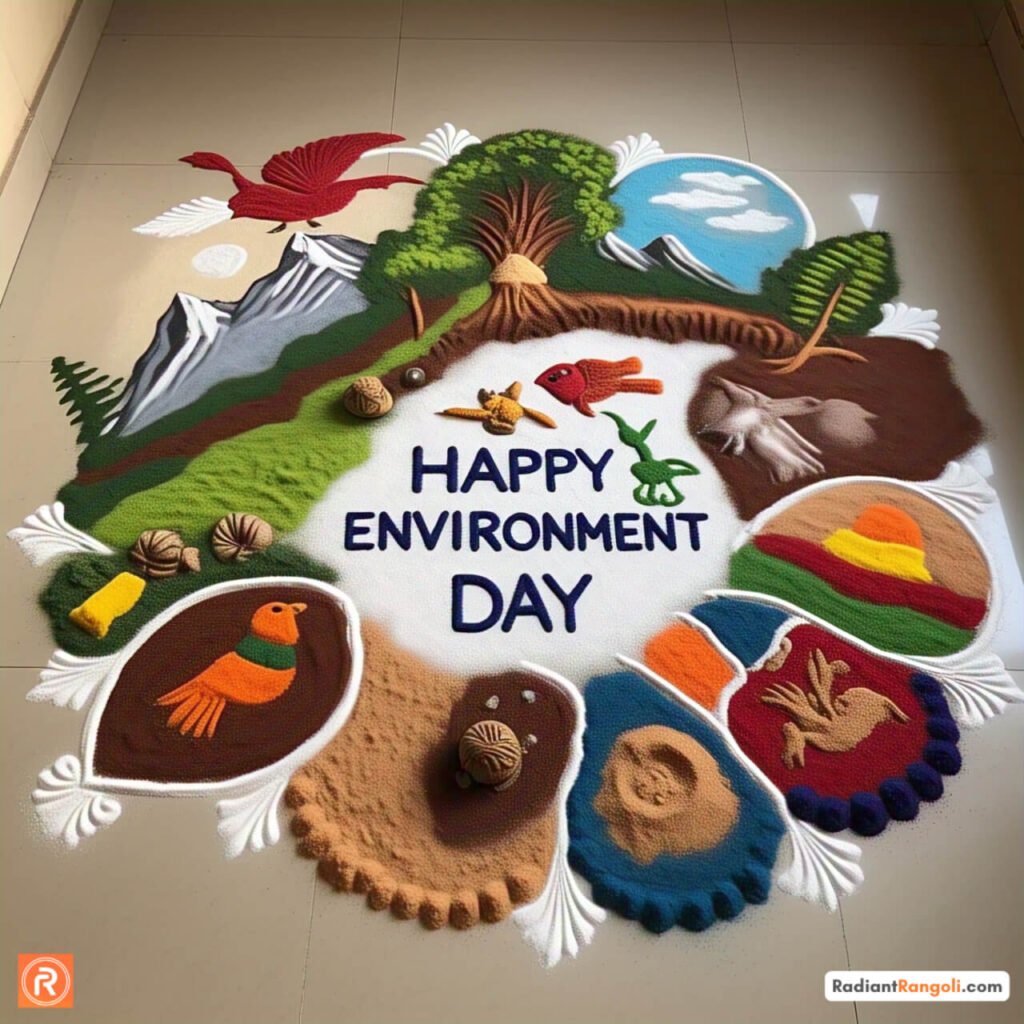 Rangoli Design Ideas for World Environment Day - Kids Art & Craft