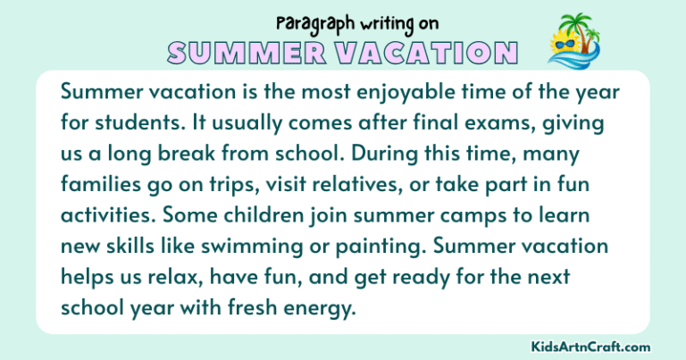 Paragraph on Summer Vacation - Kids Art & Craft