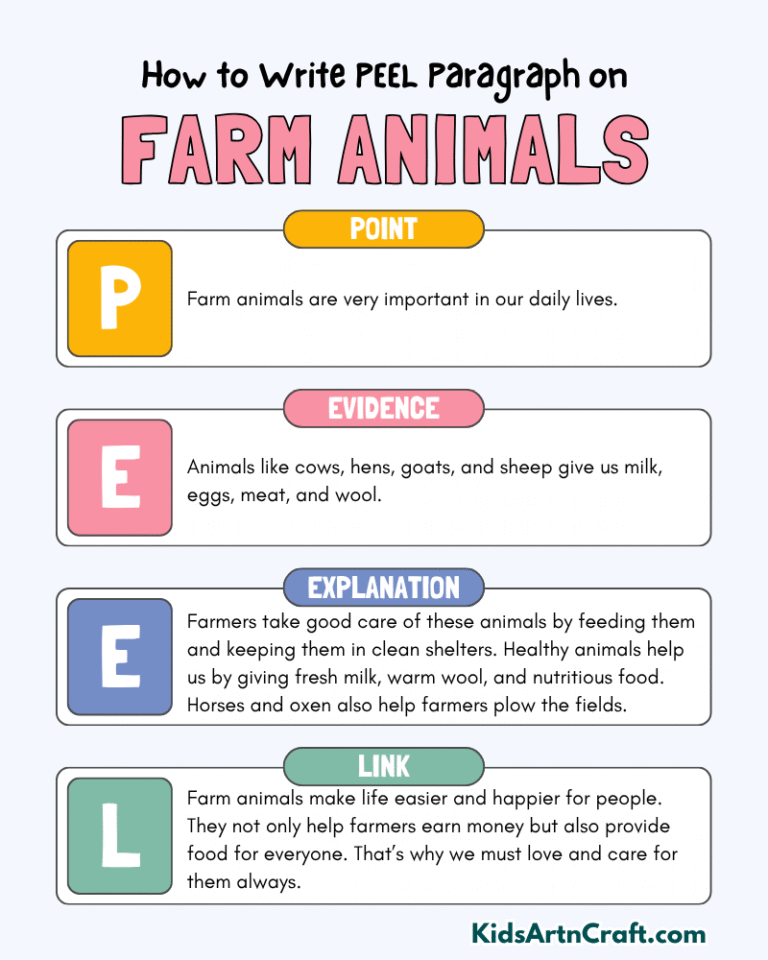Paragraph on Farm Animals - Kids Art & Craft