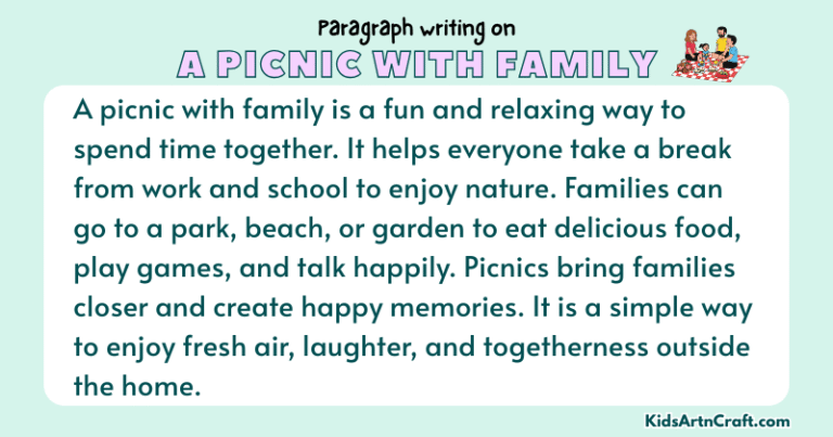 Paragraph on A Picnic with Family - Kids Art & Craft