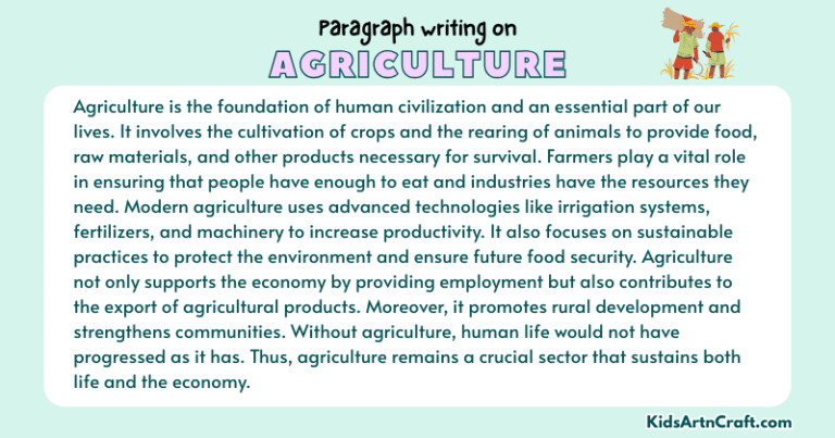 Paragraph on Agriculture - Kids Art & Craft