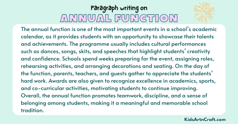 Paragraph on Annual Function - Kids Art & Craft
