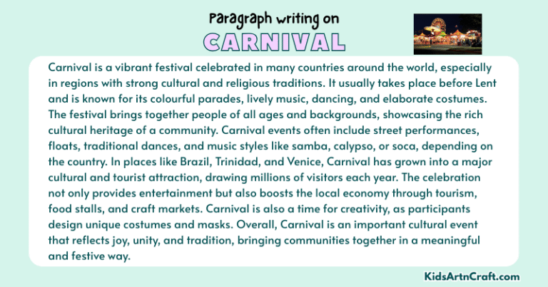 Paragraph on Carnival - Kids Art & Craft