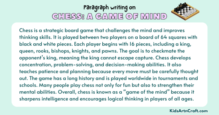 Paragraph on Chess: A Game of Mind - Kids Art & Craft
