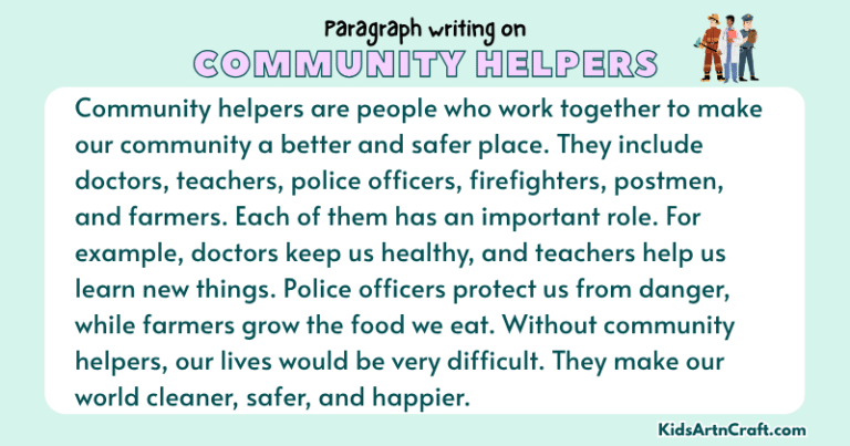 Paragraph on Community Helpers - Kids Art & Craft