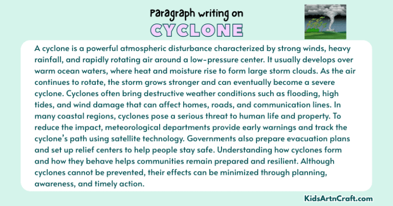 Paragraph on Cyclone - Kids Art & Craft