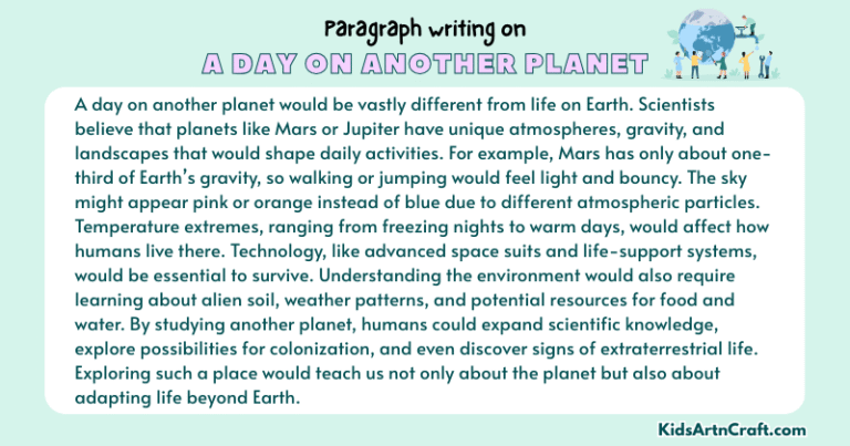 Paragraph on A Day on Another Planet - Kids Art & Craft