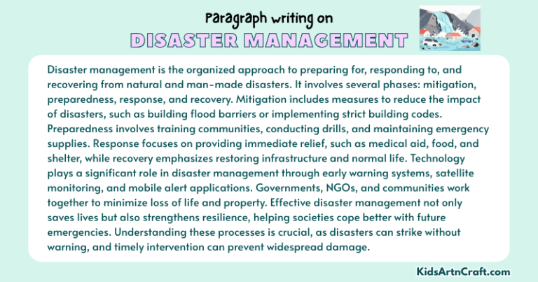 Paragraph on Disaster Management - Kids Art & Craft