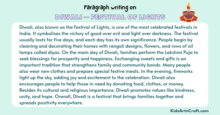 Paragraph on Diwali – Festival of Lights - Kids Art & Craft