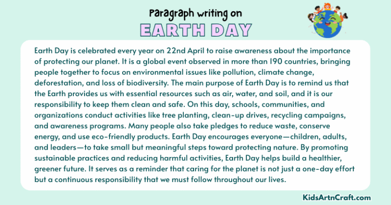 Paragraph on Earth Day - Kids Art & Craft