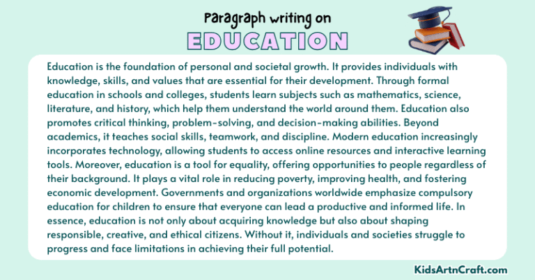 Paragraph on Education - Kids Art & Craft