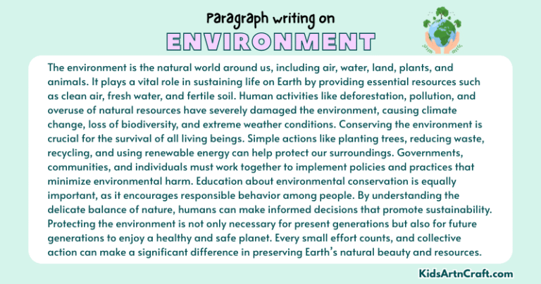 Paragraph on Environment - Kids Art & Craft