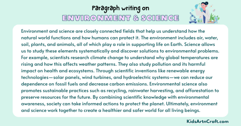 Paragraph on Environment and Science - Kids Art & Craft