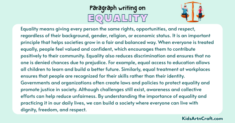 Paragraph on Equality - Kids Art & Craft
