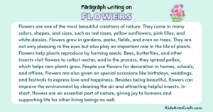 Paragraph on Flowers - Kids Art & Craft