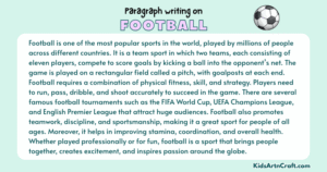Paragraph on Football - Kids Art & Craft