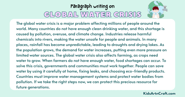 Paragraph on Global Water Crisis - Kids Art & Craft