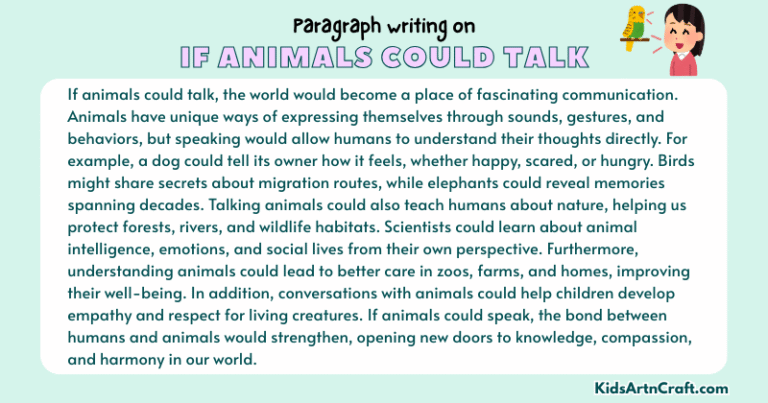 Paragraph on If Animals Could Talk - Kids Art & Craft