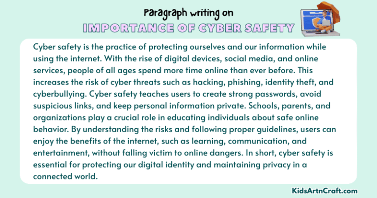 Paragraph on Importance of Cyber Safety - Kids Art & Craft