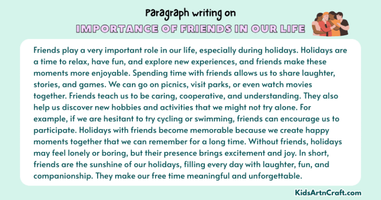 Paragraph on Importance of Friends in our Life - Kids Art & Craft