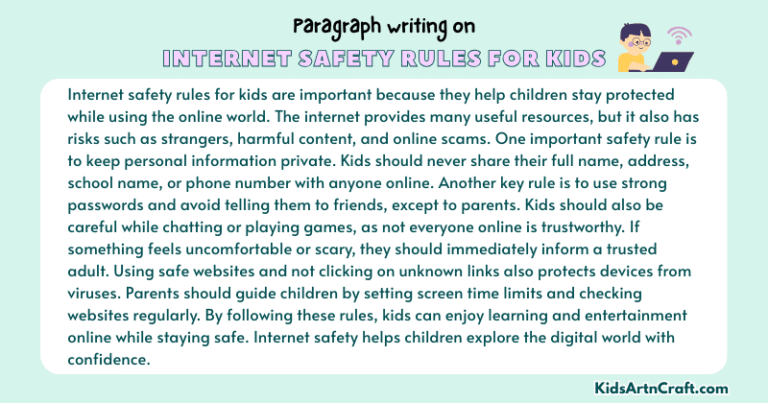 Paragraph on Internet Safety Rules for Kids - Kids Art & Craft