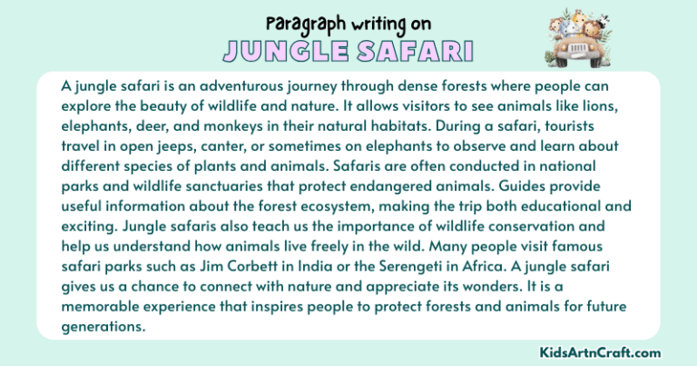 Paragraph on Jungle Safari - Kids Art & Craft