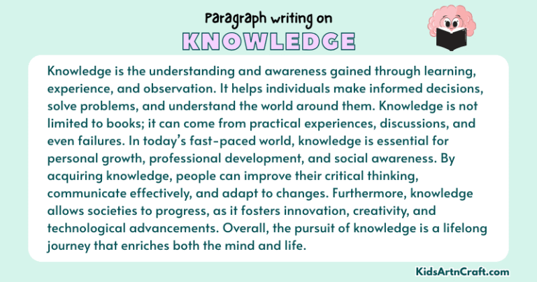 Paragraph on Knowledge - Kids Art & Craft
