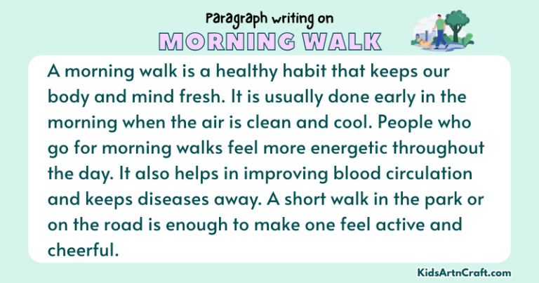 Paragraph on Morning Walk - Kids Art & Craft