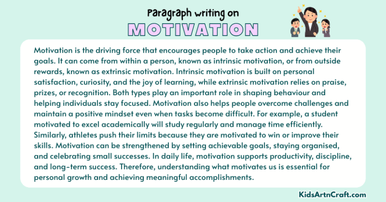 Paragraph on Motivation - Kids Art & Craft