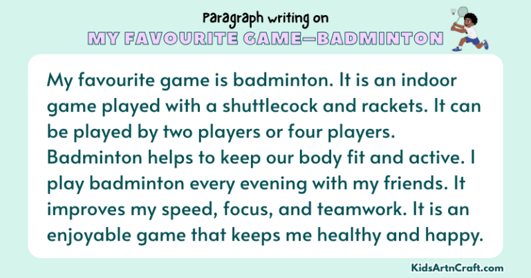 Paragraph on My Favourite Game–Badminton - Kids Art & Craft