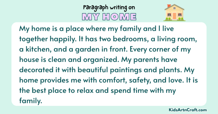 Paragraph on My Home - Kids Art & Craft