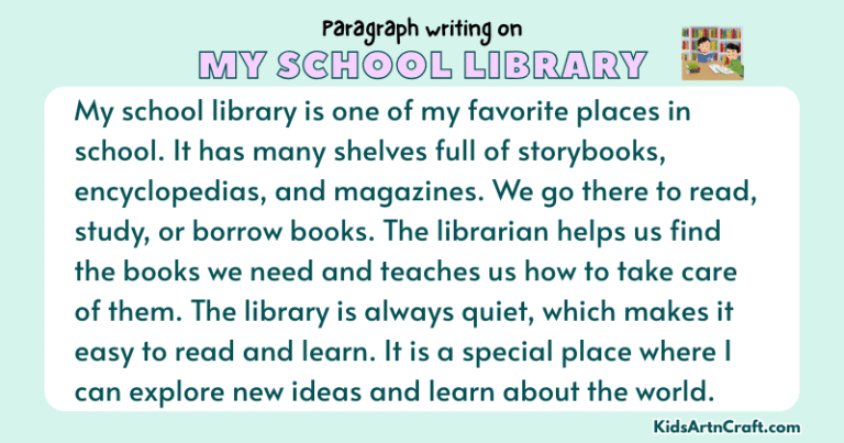 Paragraph on My School Library - Kids Art & Craft