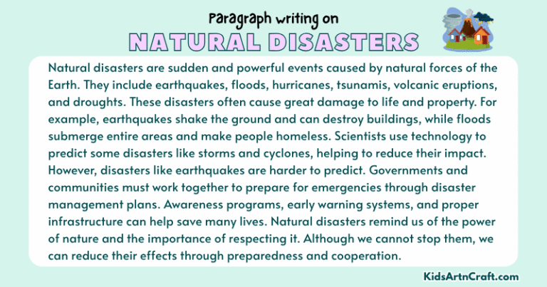 Paragraph on Natural Disasters - Kids Art & Craft