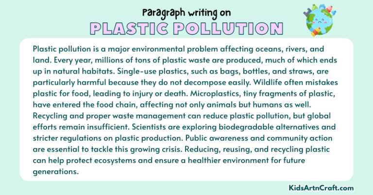 Paragraph On Plastic Pollution - Kids Art & Craft