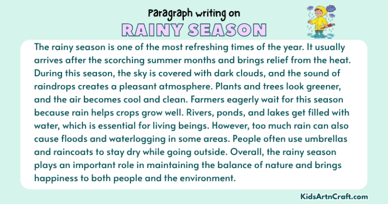 Paragraph on Rainy Season - Kids Art & Craft