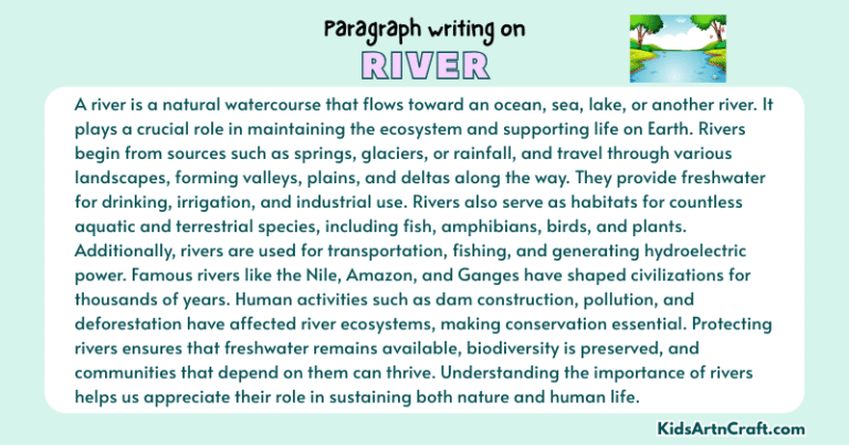 Paragraph on River - Kids Art & Craft