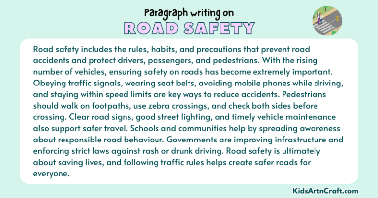 Paragraph on Road Safety - Kids Art & Craft