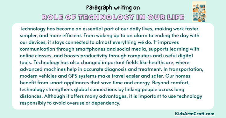 Paragraph on Role of Technology in Our Life - Kids Art & Craft