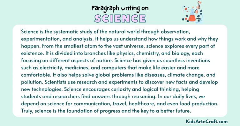 Paragraph on Science - Kids Art & Craft