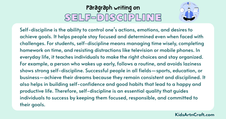 Paragraph on Self-Discipline - Kids Art & Craft