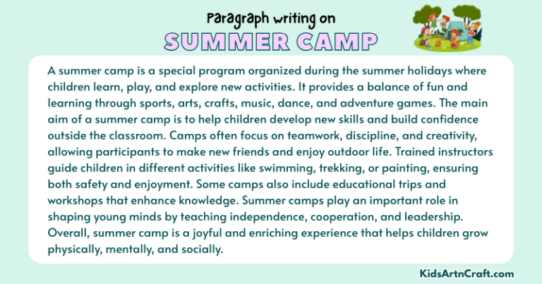 Paragraph on Summer Camp - Kids Art & Craft