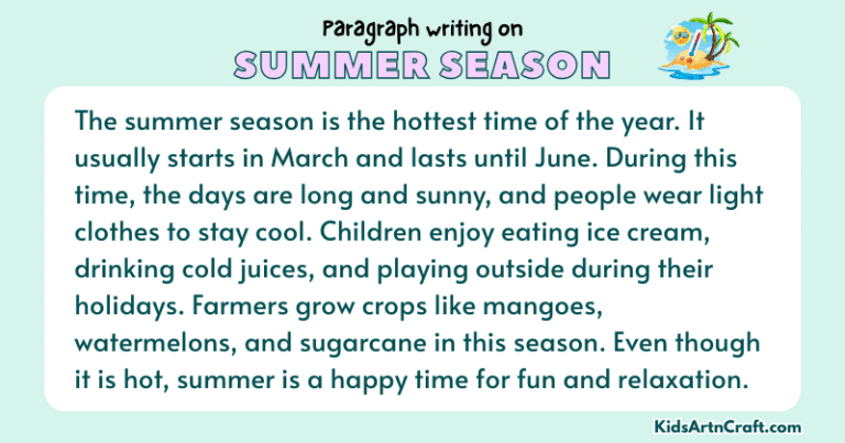 Paragraph on Summer Season - Kids Art & Craft