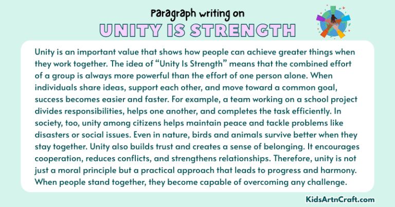 Paragraph on Unity is Strength - Kids Art & Craft