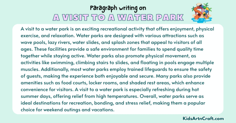 Paragraph on A Visit to a Water Park - Kids Art & Craft