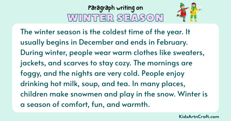 Paragraph on Winter Season - Kids Art & Craft